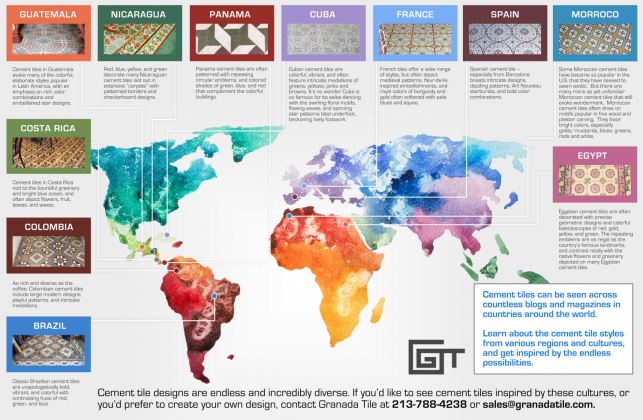 Cement Tiles Around the World [Infographic] - Granada Tile