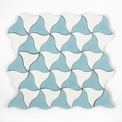 Kite - Aqua & White - Custom | Cement and Concrete Tiles - Granada Tile