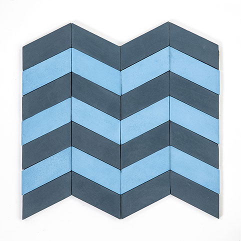 LongChevronWaves-Midnight & Sky - Custom | Cement and Concrete Tiles ...